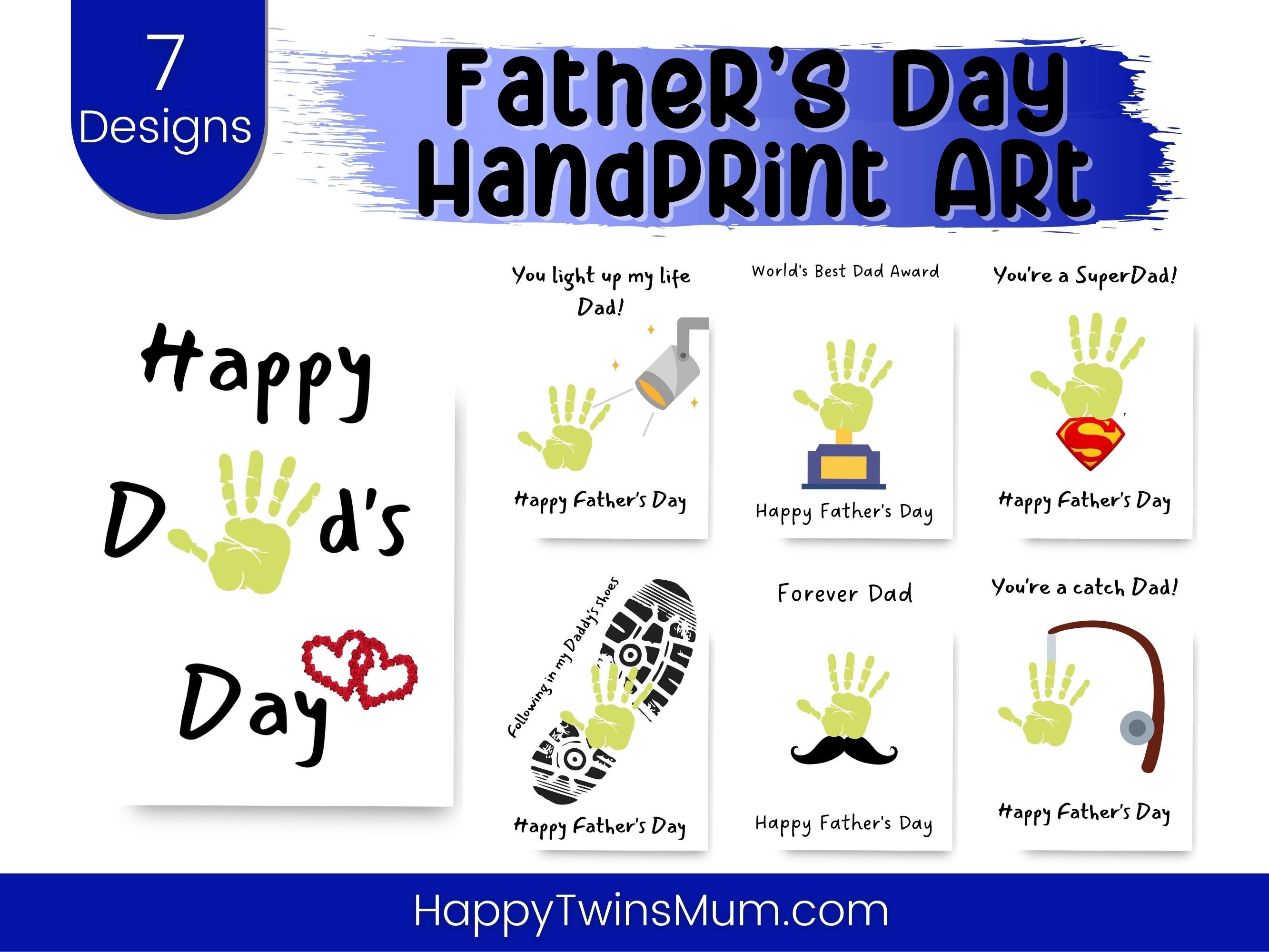 Father's Day Handprint Art | Keepsake Memory Craft DIY Card | Father's ...