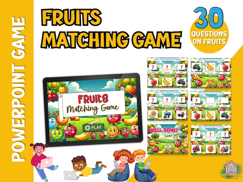 Powerpoint Games| Fruits Matching Game for Kids| Classroom Activities ...
