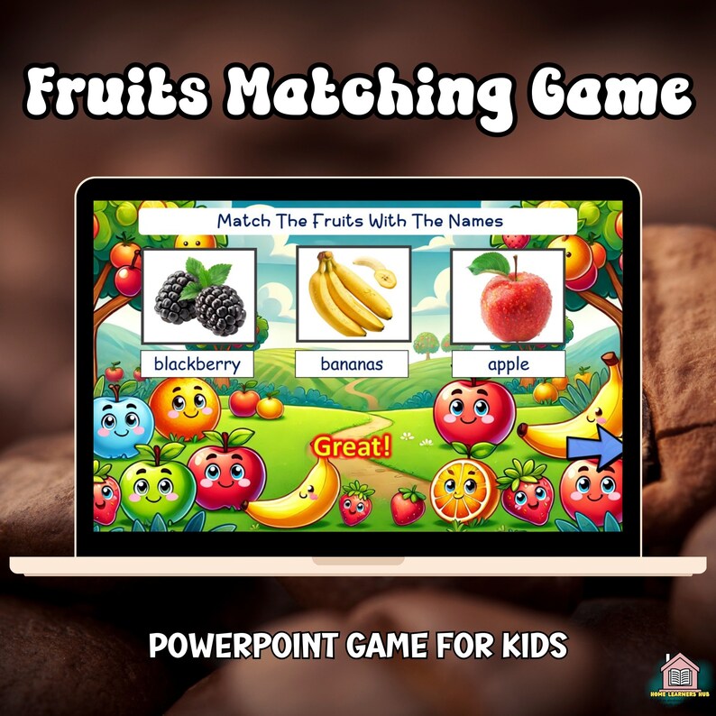 Powerpoint Games| Fruits Matching Game for Kids| Classroom Activities ...