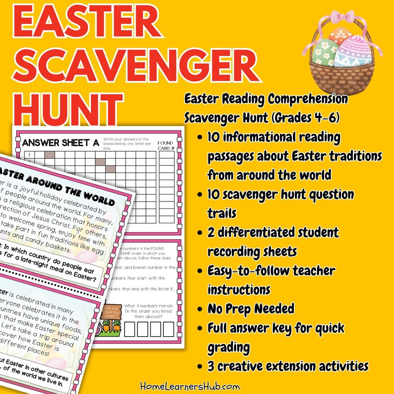 Easter Scavenger Hunt Printable | Educational Spring Activity | Around ...
