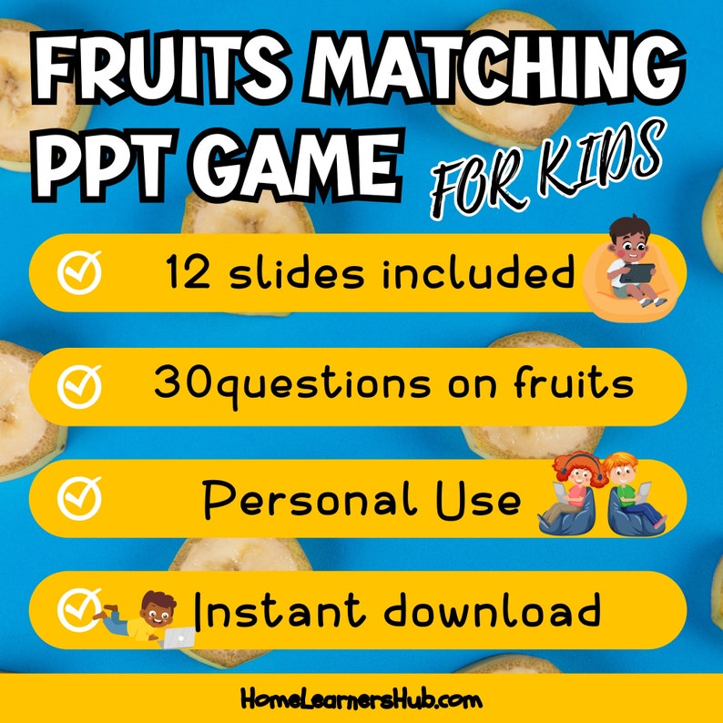 Powerpoint Games| Fruits Matching Game for Kids| Classroom Activities ...