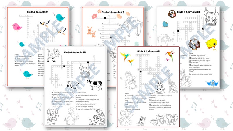 Crossword Puzzles for Kids| Birds and Animals| Word Game| Brain Game ...