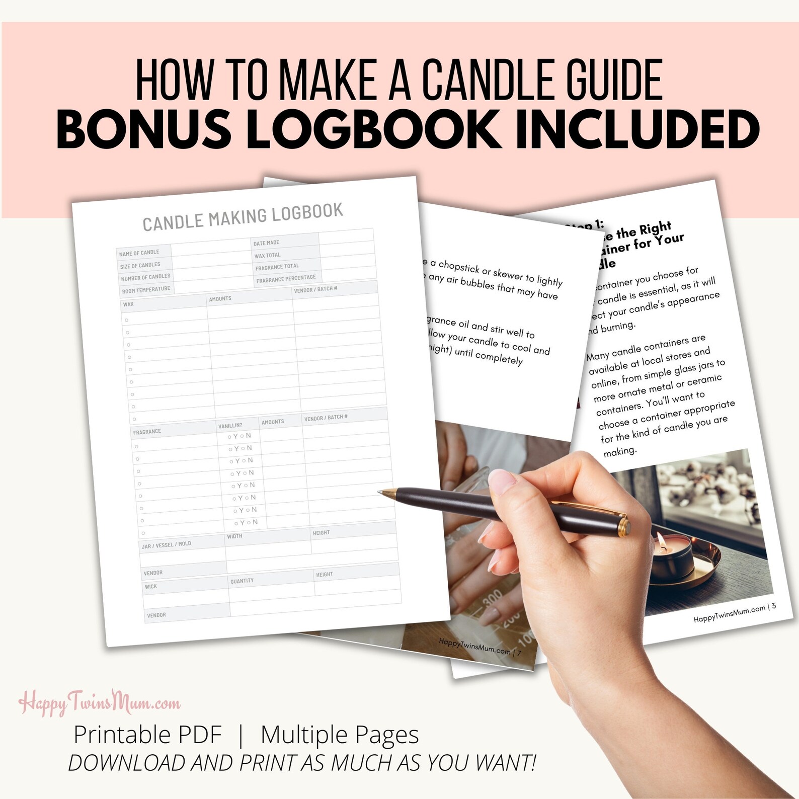 How to Make A Candle Printable Printable Candle Recipe - Etsy