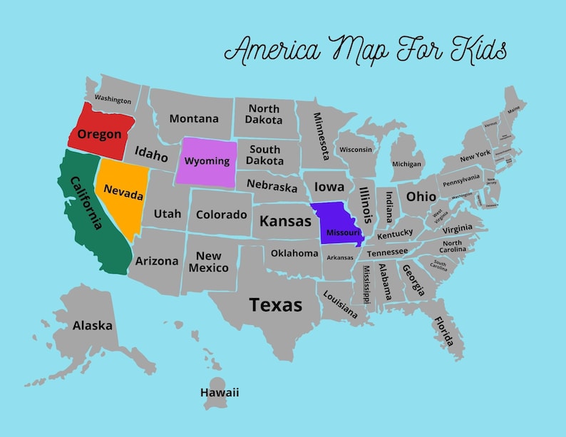 America Map for Kids | United States of America Map for Kids ...
