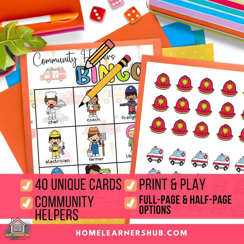 Community Helpers Bingo Cards 3x3 | Preschool & Kindergarten Activity ...