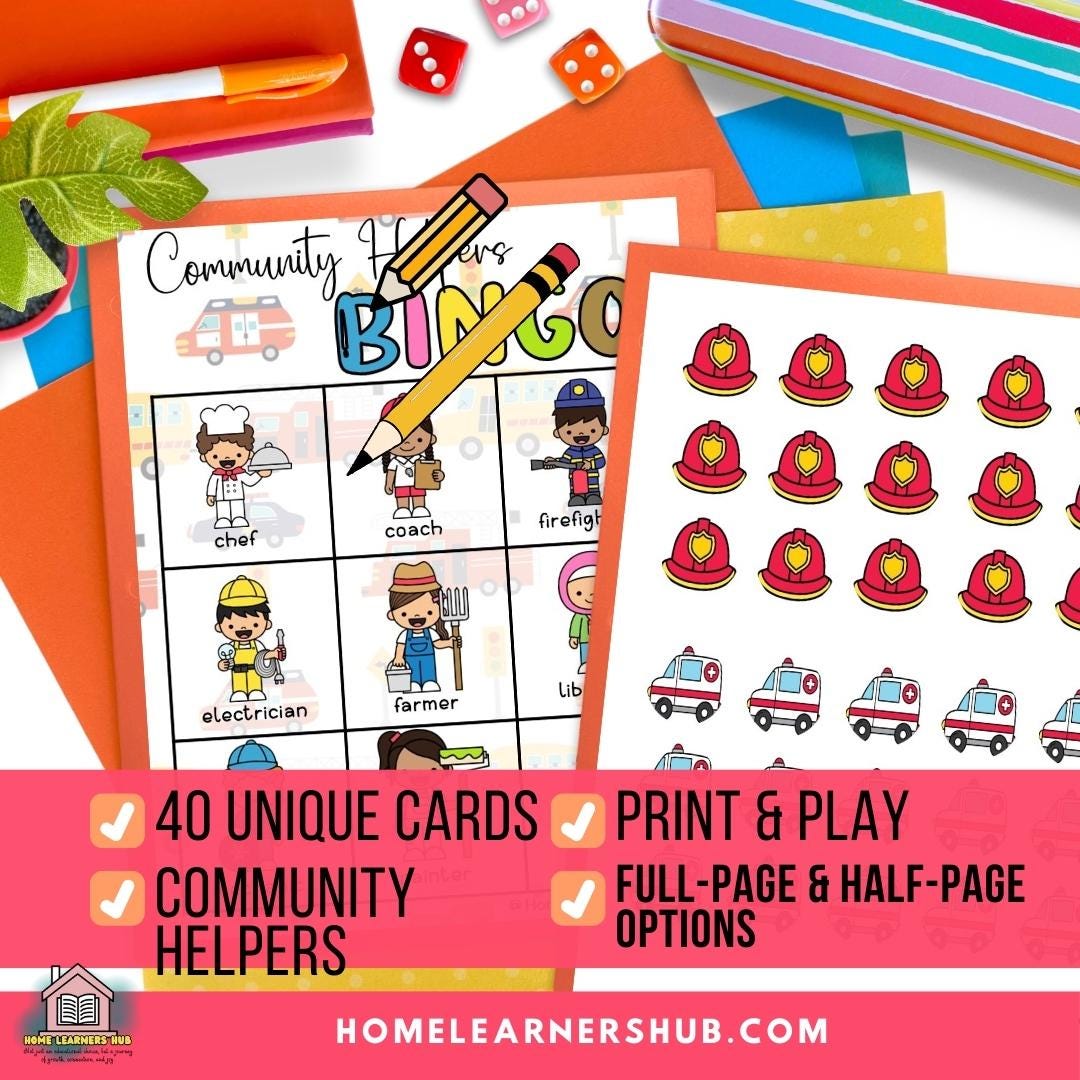Community Helpers Bingo Cards 3x3 | Preschool & Kindergarten Activity ...