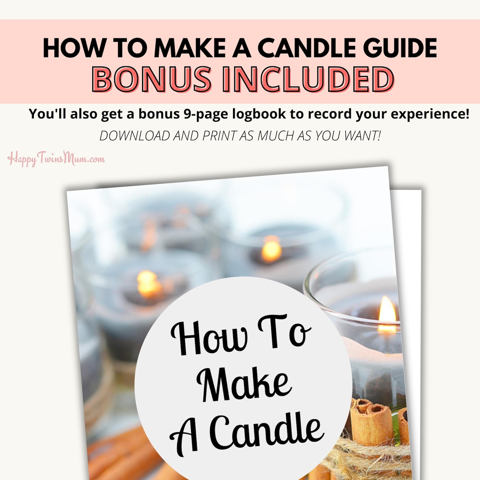 How to Make A Candle Printable | Printable Candle Recipe | Bonus ...