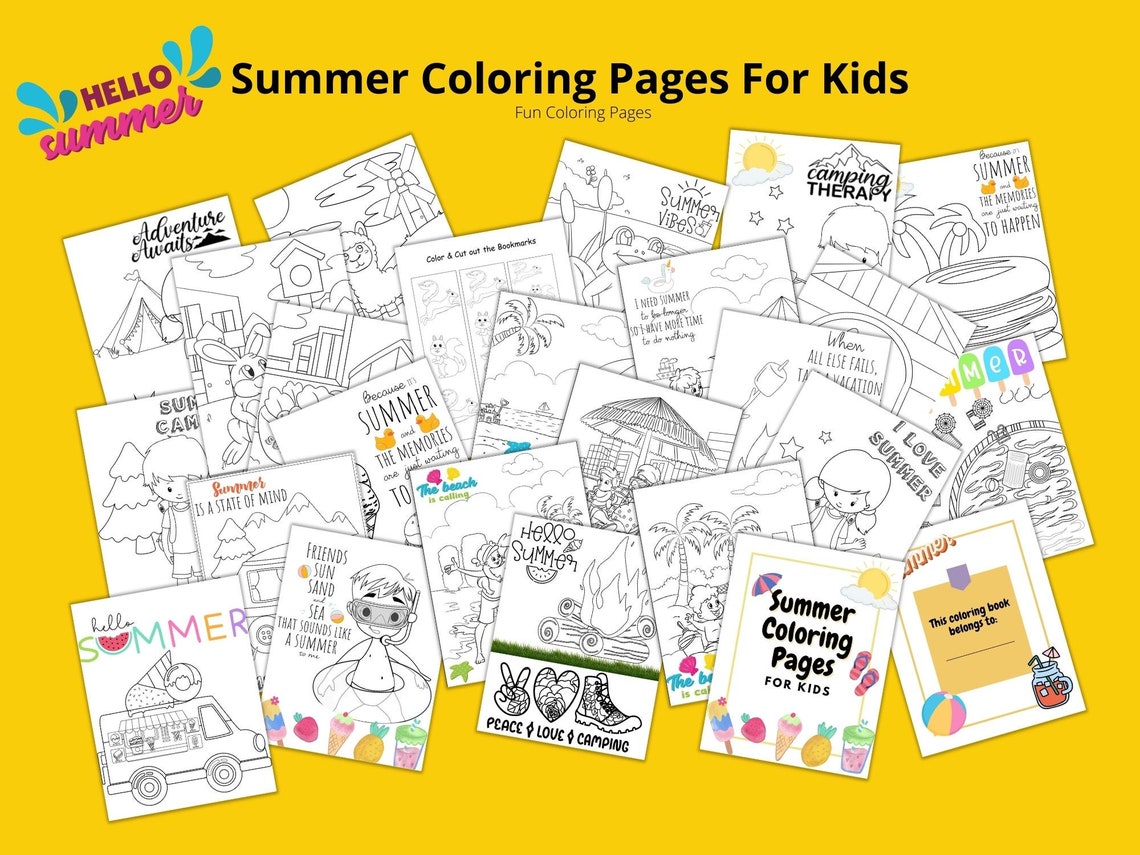 Summer Coloring Pages for Kids Printables 46 Summer Holiday Coloring ...