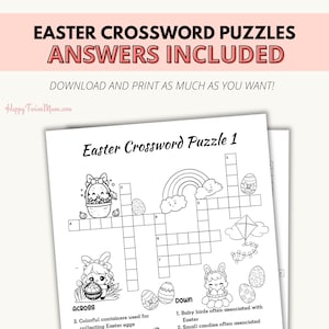 Easter Crossword Puzzles for Kids| Printable Easter Activity for Kids ...
