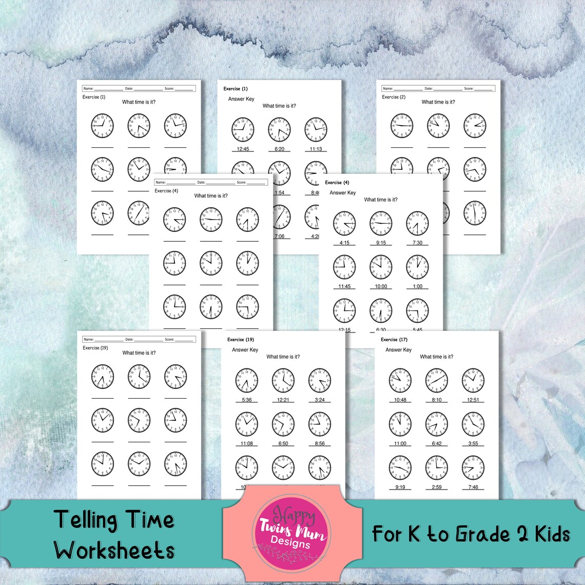 Telling Time Worksheets| Learning Activity Book for Kids| Homeschool ...