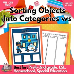 Community Helpers Sorting Worksheets | Preschool & Kindergarten ...