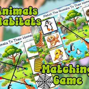 Powerpoint Games for Kids| Animals Habitats Matching Game| Classroom ...