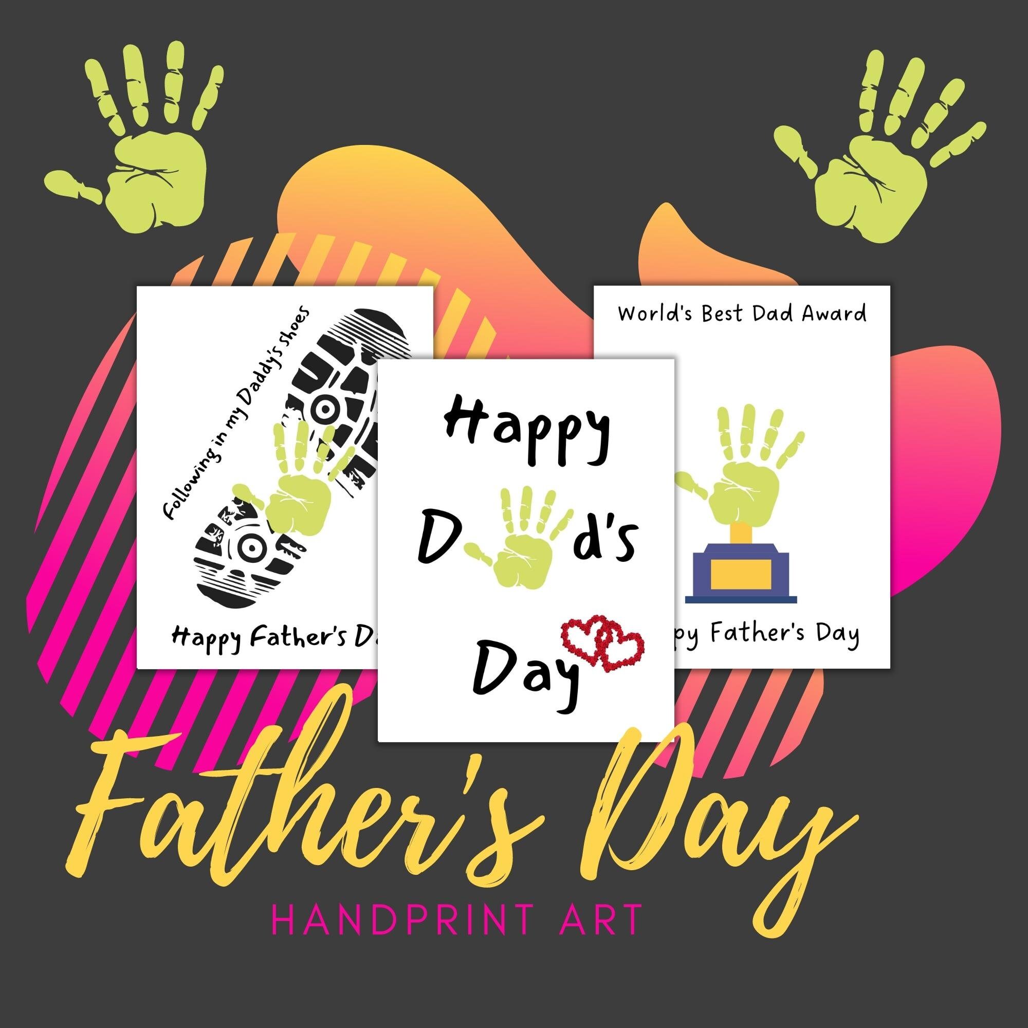 Father's Day Handprint Art Keepsake Memory Craft DIY Card Father's Day ...