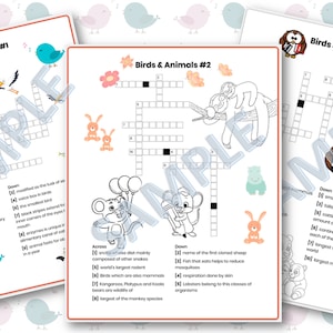 Crossword Puzzles for Kids| Birds and Animals| Word Game| Brain Game ...