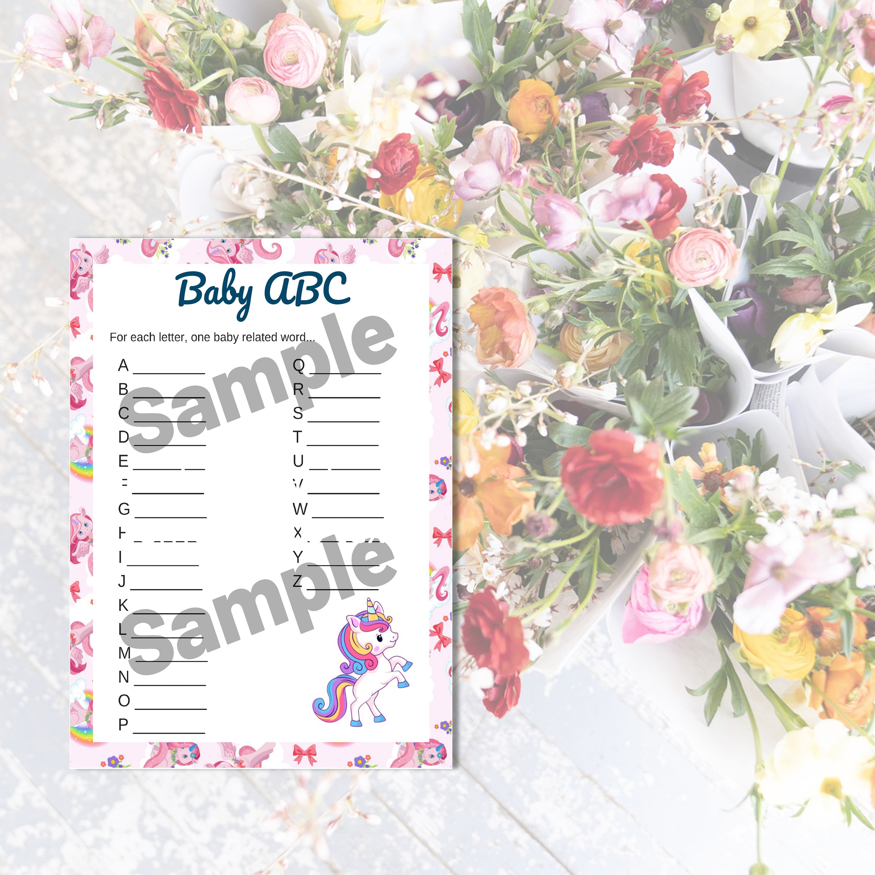 Unicorn Baby Shower Games Unicorn Baby Shower Games Printable Fun ...