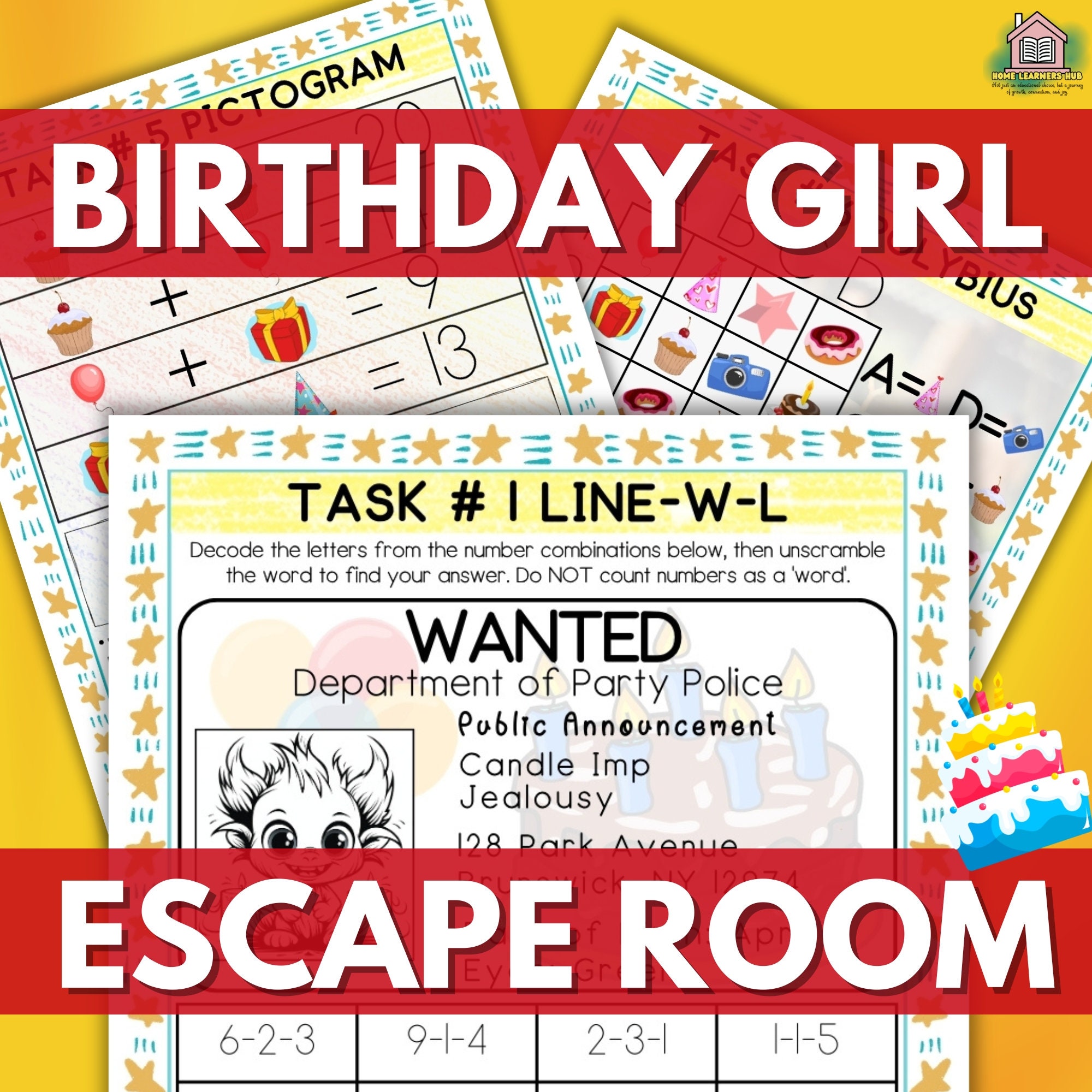 Birthday Girl Escape Room Printables Kit Family Game Night DIY ...