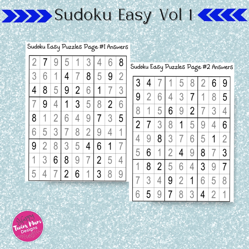 Printable Sudoku Easy for Adults Vol 1 540 Different Sudoku Puzzles ...