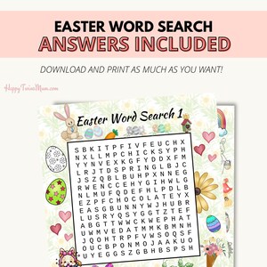 Easter Word Search Printable| Easter Activity for Kids and Adults ...