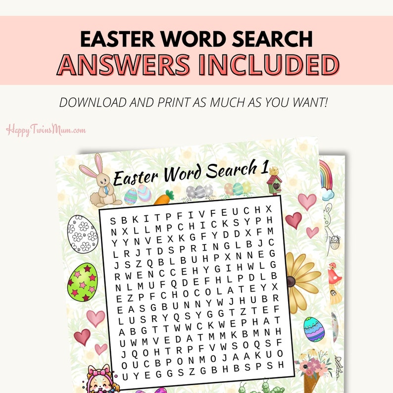 Easter Word Search Printable Easter Activity for Kids and Adults ...