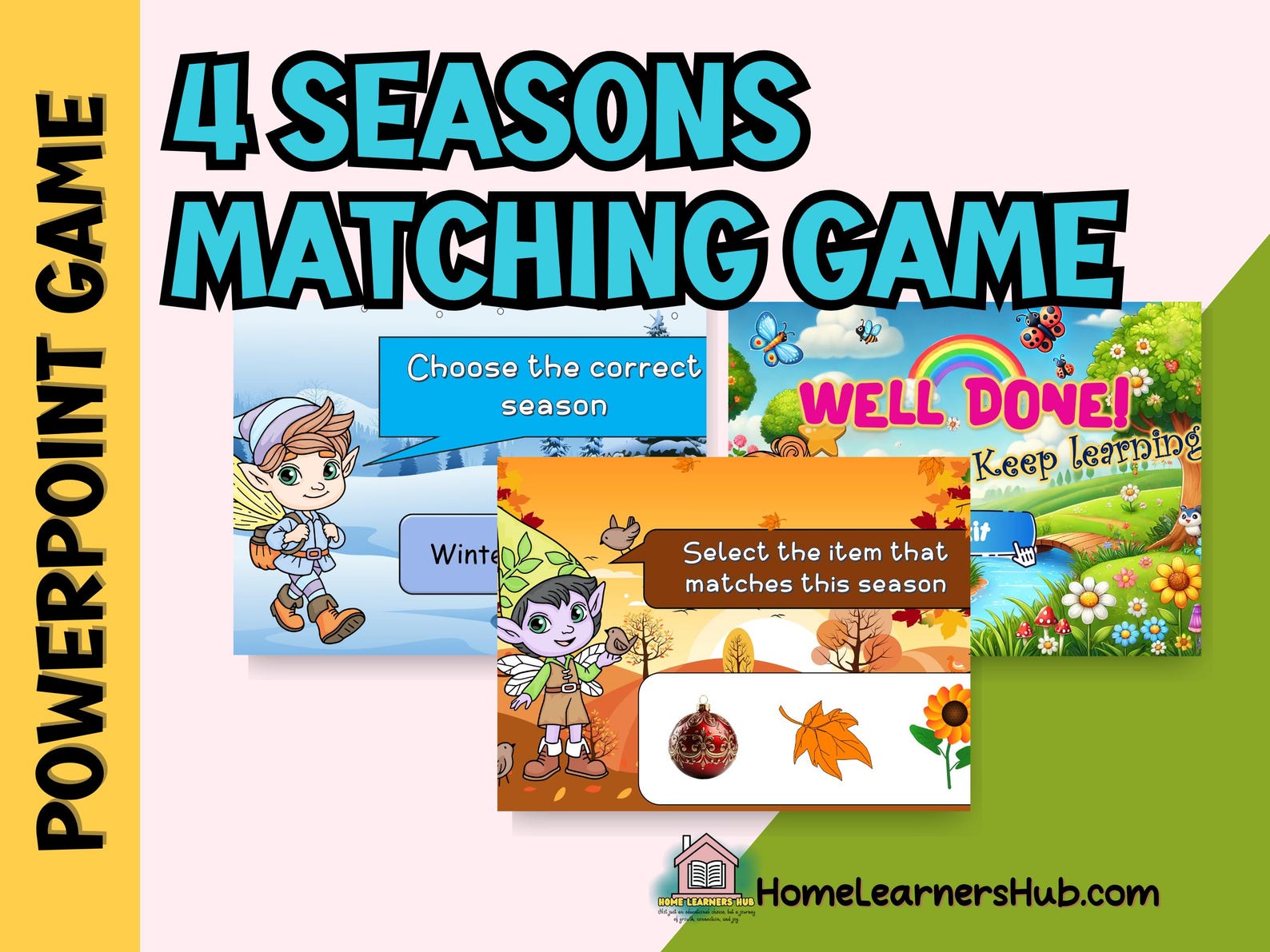 Powerpoint Games for Kids| 4 Seasons Matching Game| Classroom ...