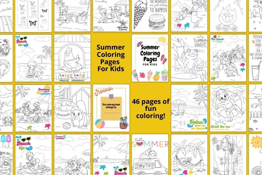 Summer Coloring Pages for Kids Printables 46 Summer Holiday Coloring ...