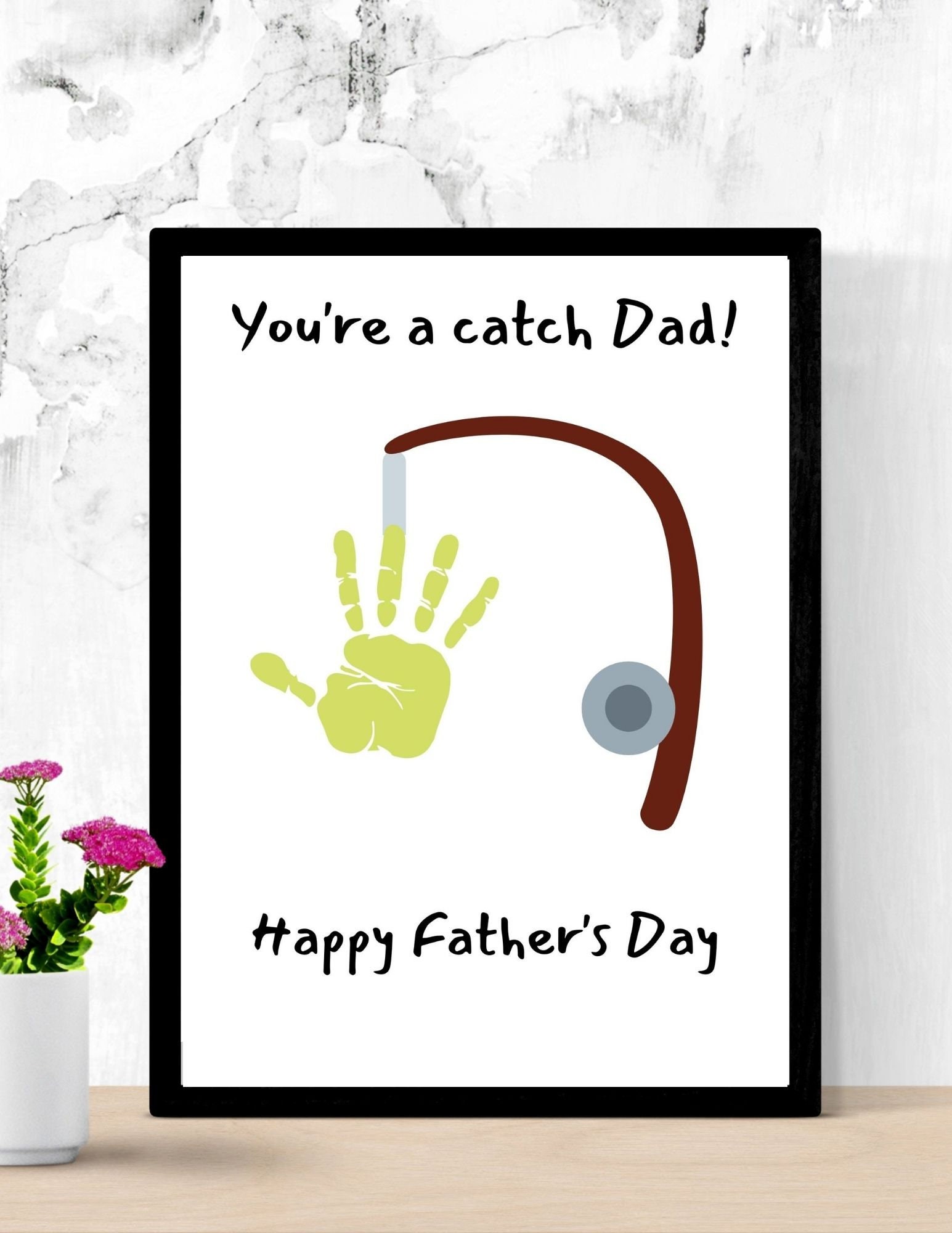 Father's Day Handprint Art Keepsake Memory Craft DIY Card Father's Day ...