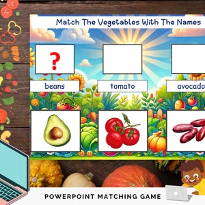 Powerpoint Games| Vegetables Matching Game for Kids| Classroom ...