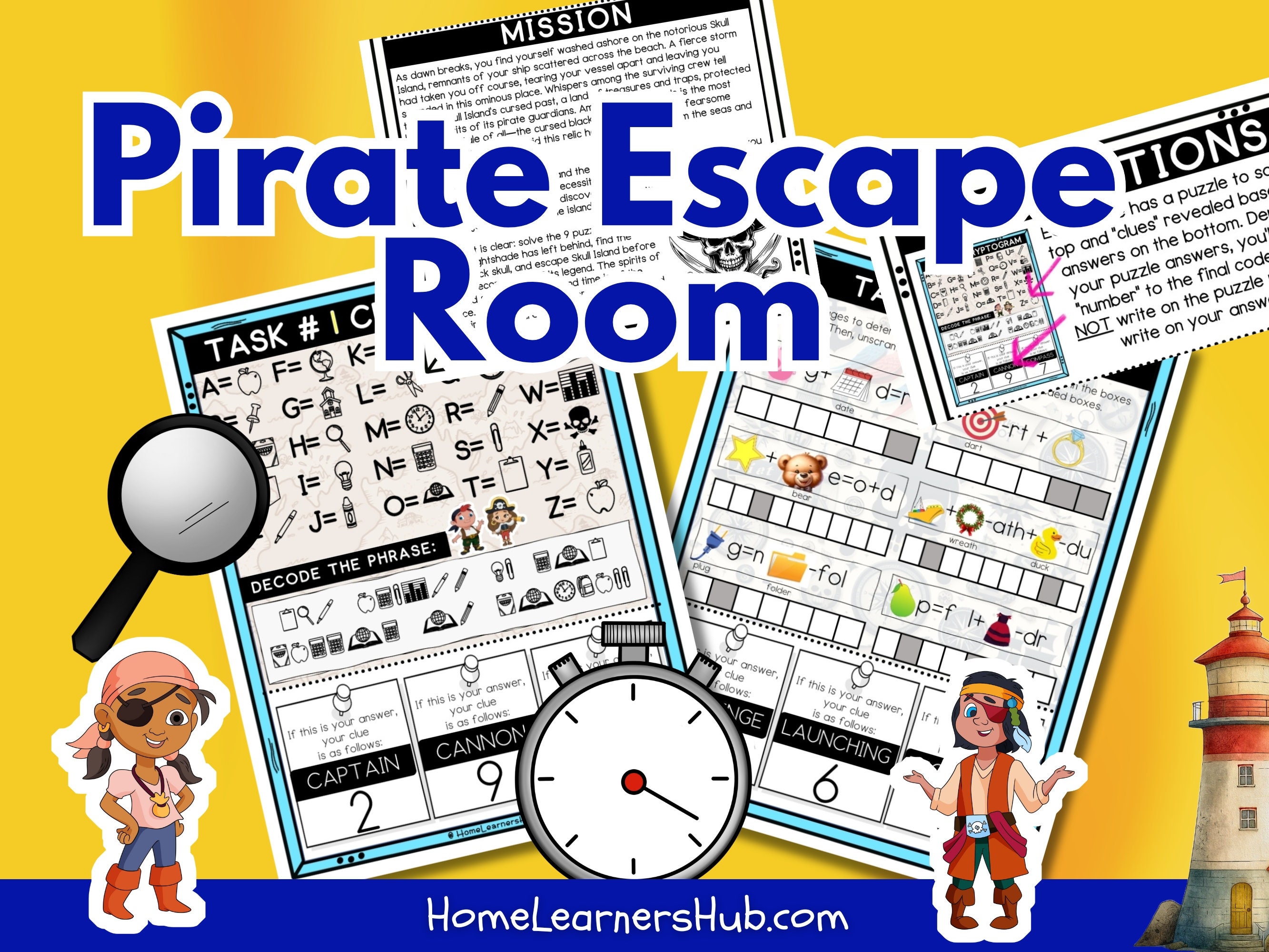 Pirate Escape Room Game| Treasure Adventure Printable Party Game for ...