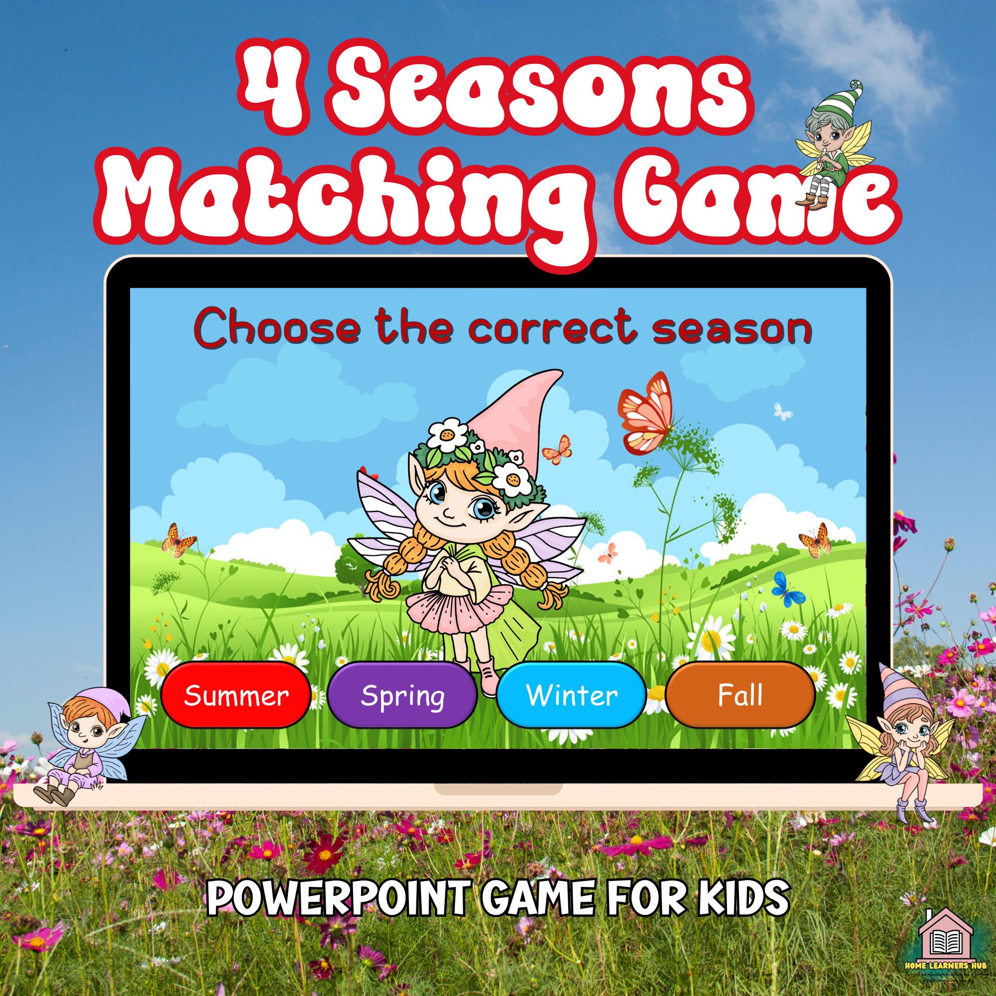Powerpoint Games for Kids| 4 Seasons Matching Game| Classroom ...