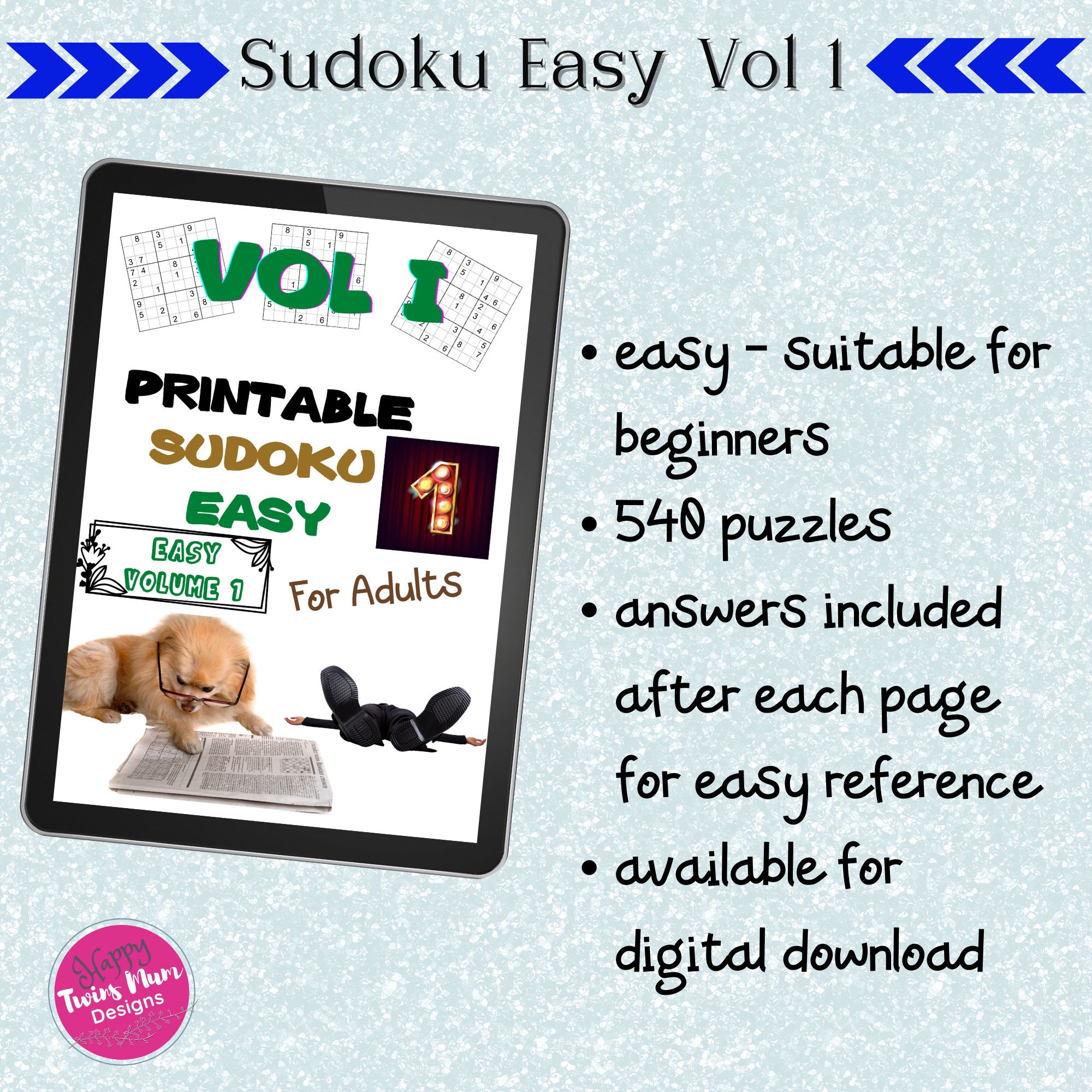 Printable Sudoku Easy for Adults Vol 1 540 Different Sudoku Puzzles ...