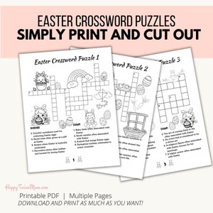 Easter Crossword Puzzles for Kids| Printable Easter Activity for Kids ...