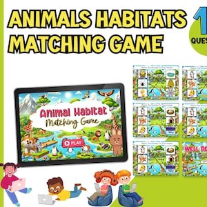 Powerpoint Games for Kids| Animals Habitats Matching Game| Classroom ...