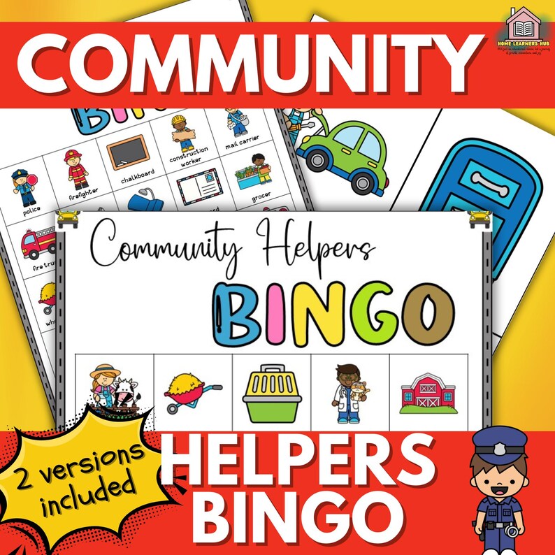 Community Helpers Bingo Cards 5x5 | Word + Picture Versions | Classroom ...