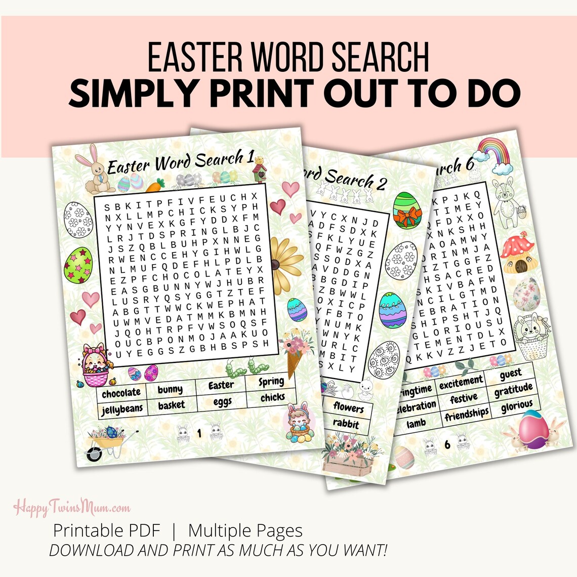 Easter Word Search Printable Easter Activity for Kids and Adults ...