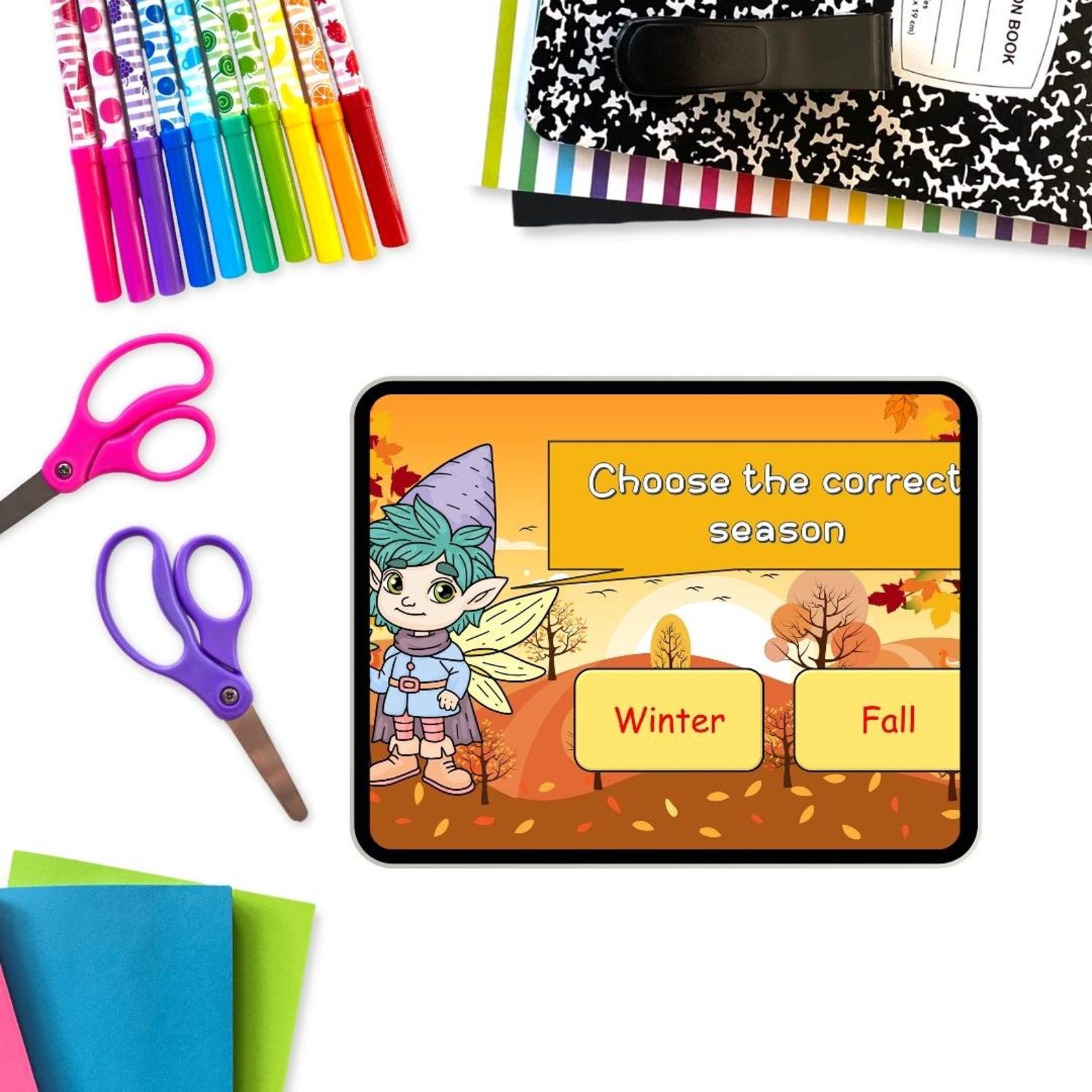 Powerpoint Games for Kids| 4 Seasons Matching Game| Classroom ...