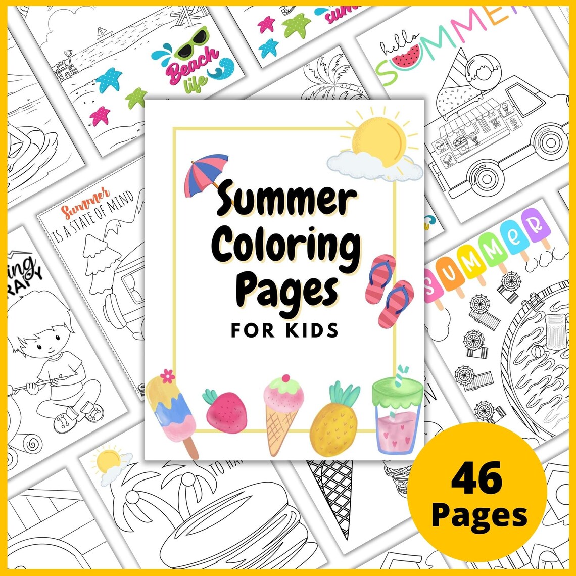 Summer Coloring Pages for Kids Printables 46 Summer Holiday Coloring ...