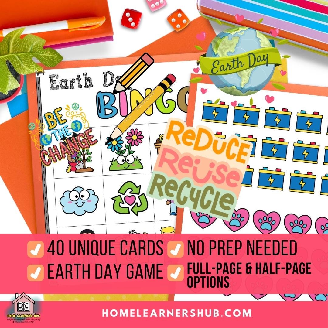 Earth Day Bingo Game for Kids | Printable 3x3 Bingo Cards | Earth Day ...