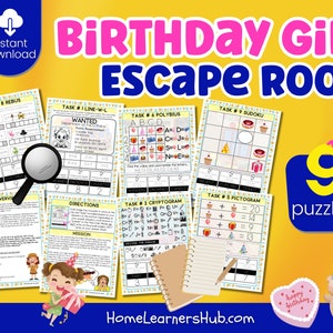 Birthday Girl Escape Room Printables Kit| Family Game Night| DIY ...