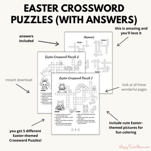 Easter Crossword Puzzles for Kids| Printable Easter Activity for Kids ...