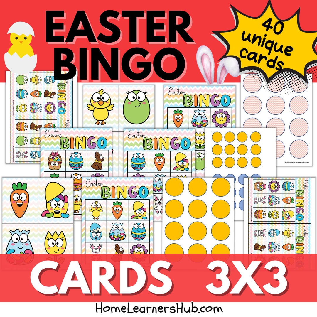 Easter Bingo Cards 3x3 | Easter Activity for Kids and Adults | Easter ...