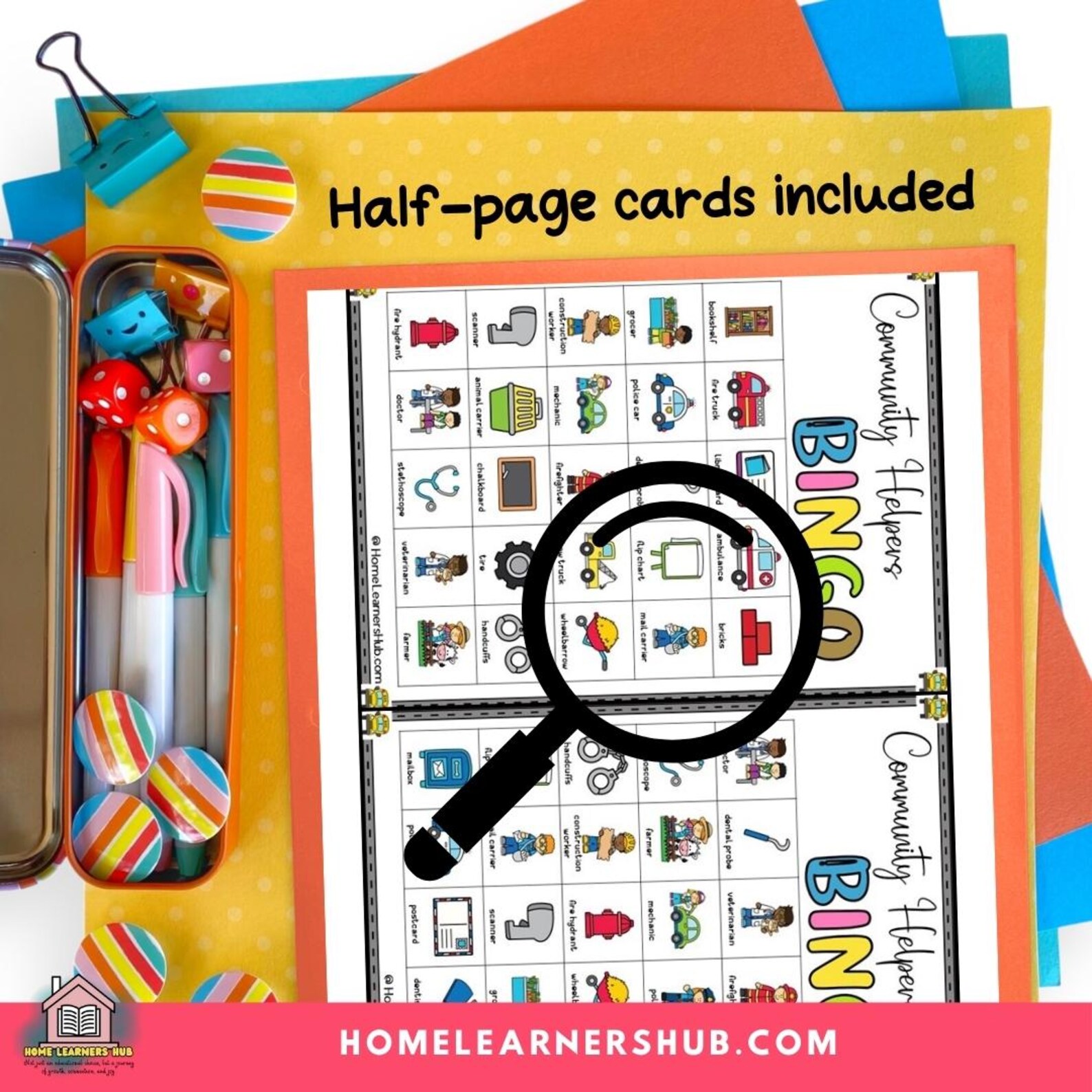 Community Helpers Bingo Cards 5x5 | Word + Picture Versions | Classroom ...