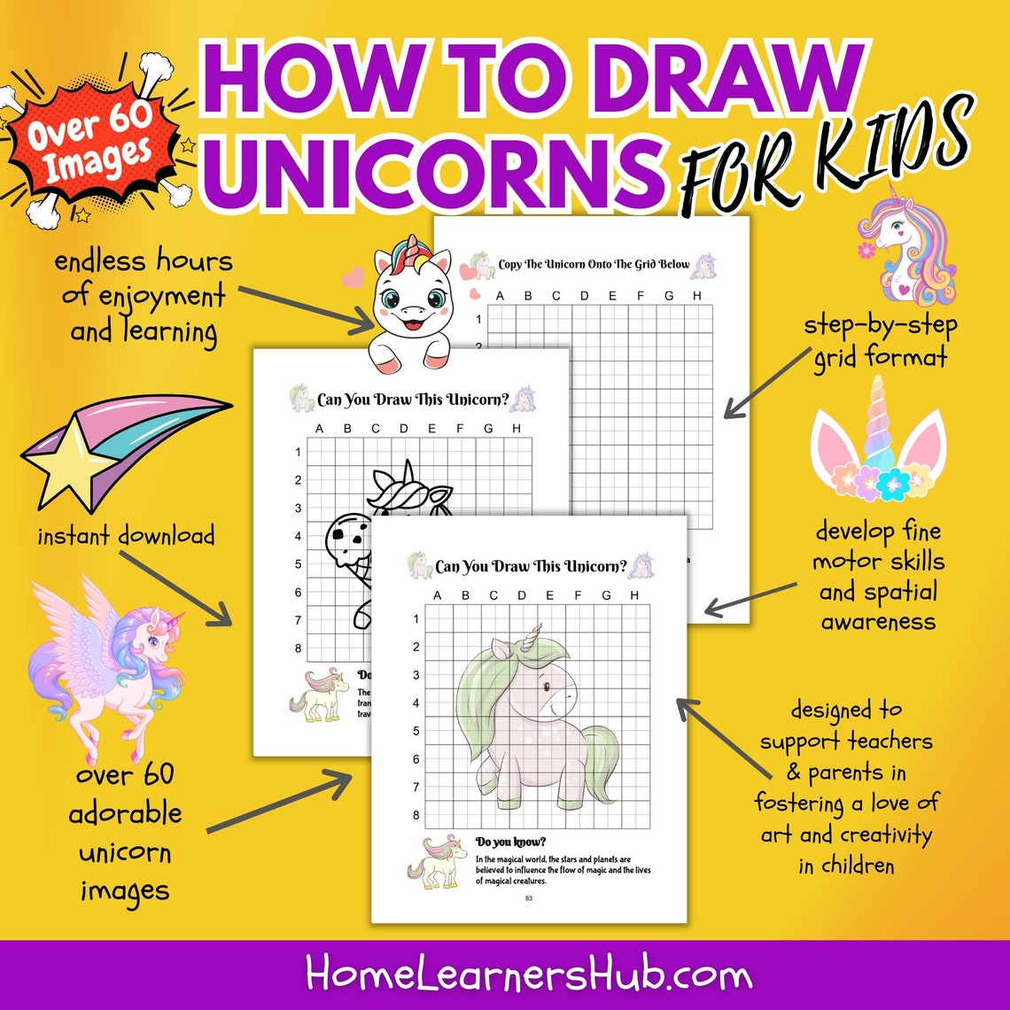How to Draw Unicorns for Kids DIY Printables Classroom Activities ...
