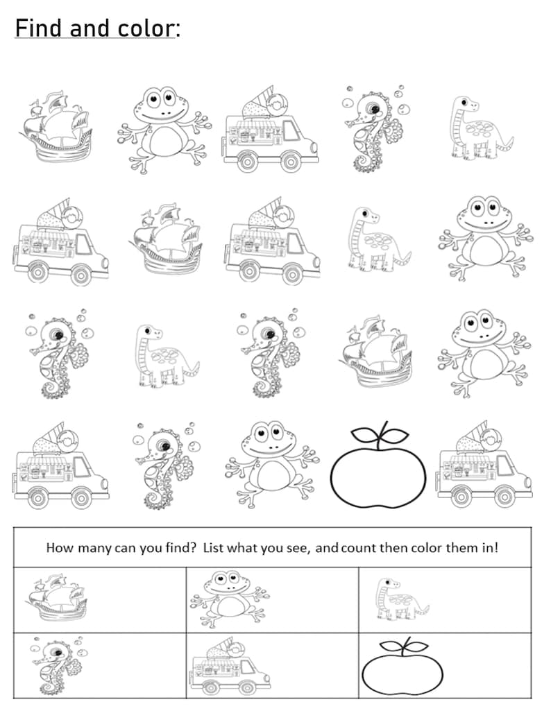 Seek and Find Printables for Kids 2-4 | Hidden Objects for Kids ...