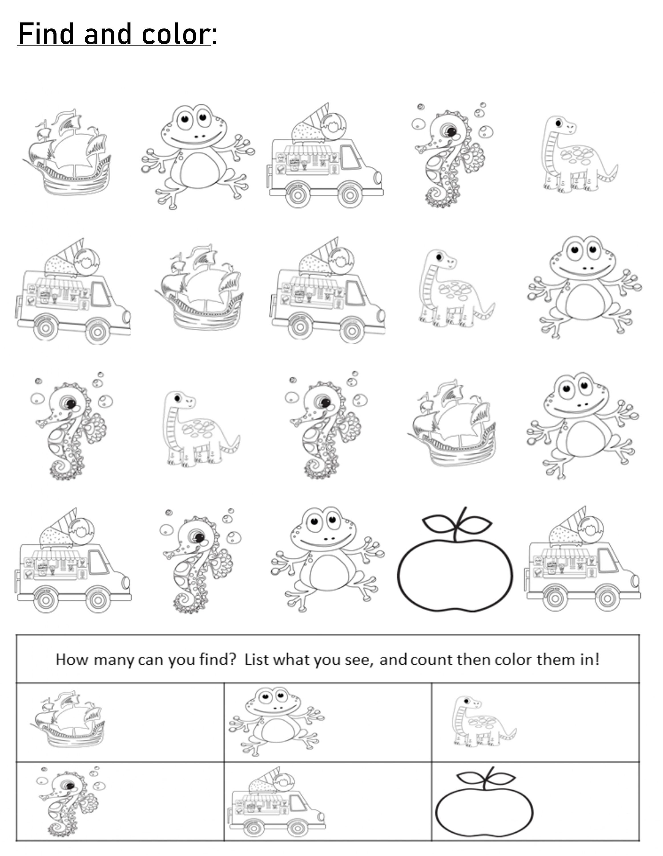 Seek and Find Printables for Kids 2-4 | Hidden Objects for Kids ...