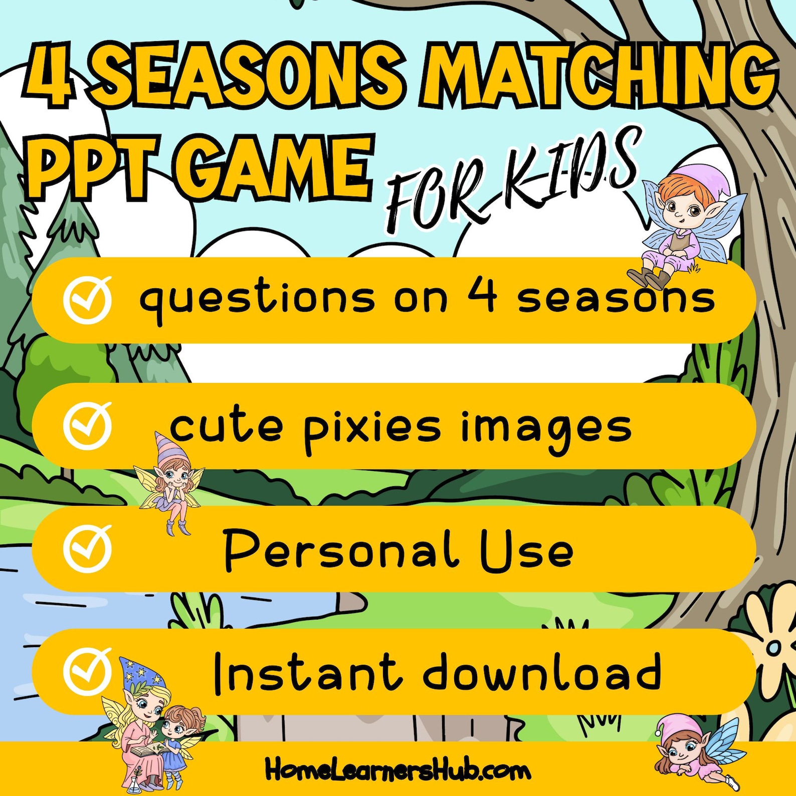 Powerpoint Games for Kids| 4 Seasons Matching Game| Classroom ...