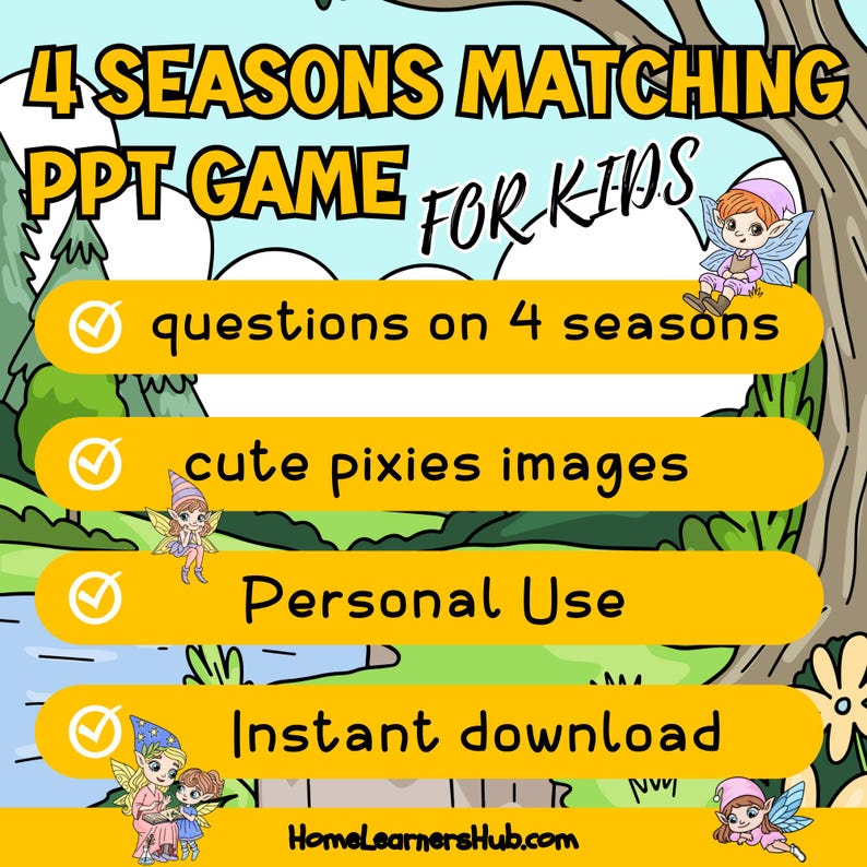 Powerpoint Games for Kids| 4 Seasons Matching Game| Classroom ...