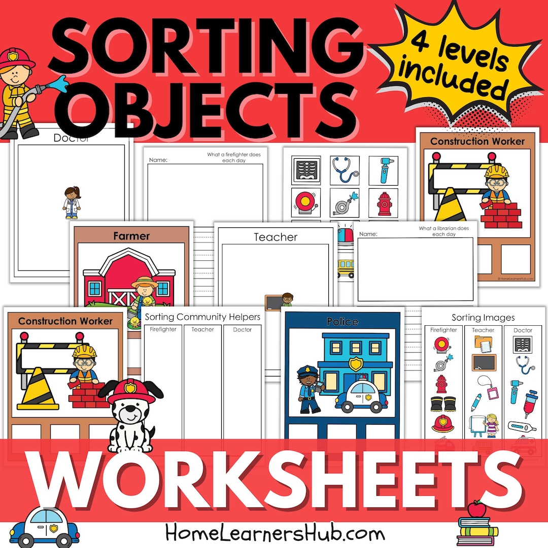 Community Helpers Sorting Worksheets | Preschool & Kindergarten ...