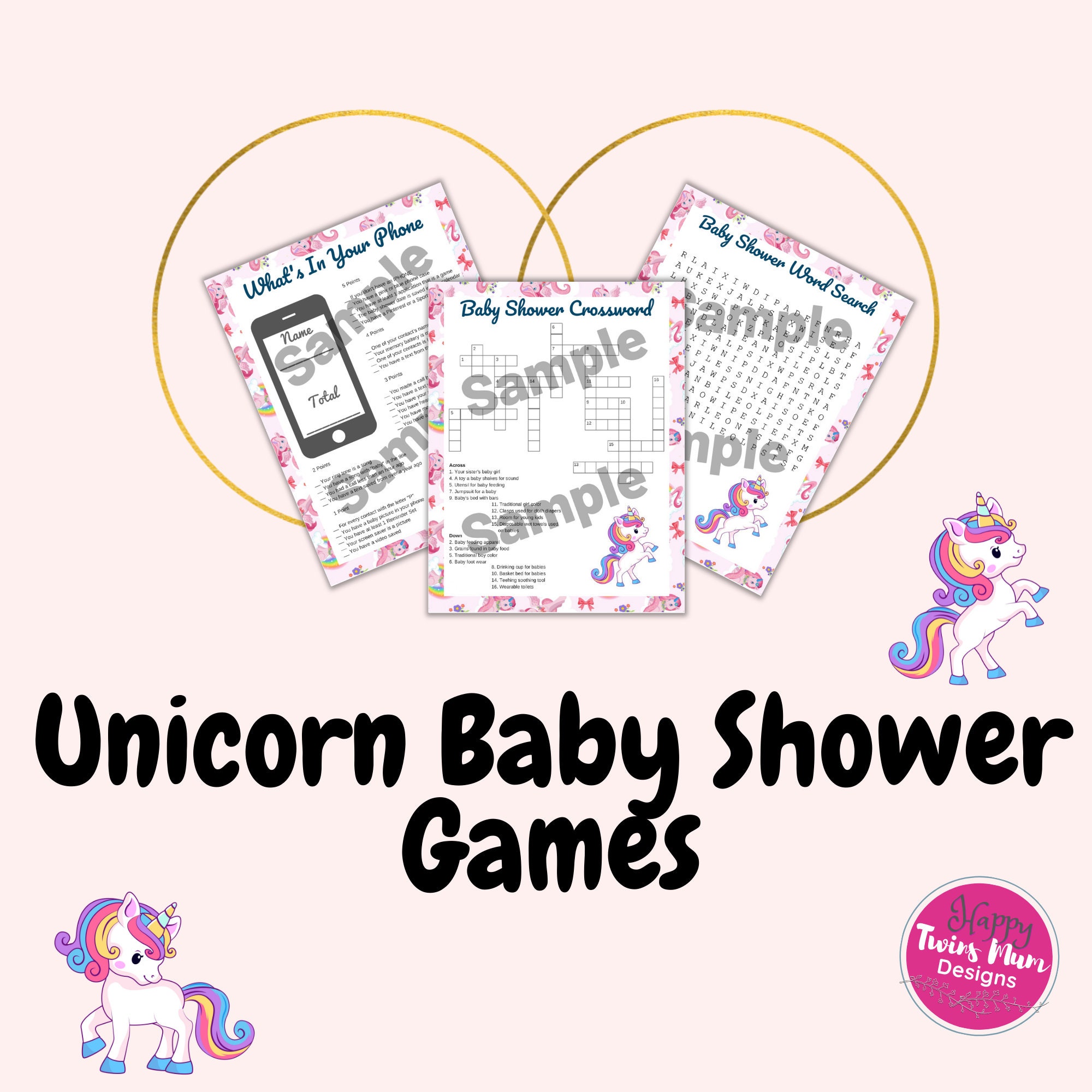 Unicorn Baby Shower Games Unicorn Baby Shower Games Printable Fun ...