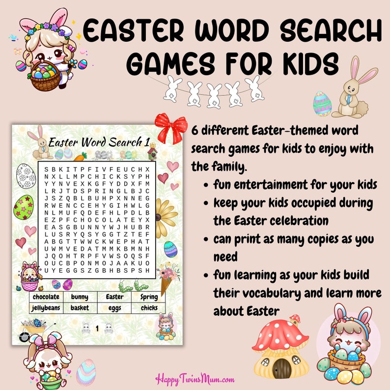Easter Word Search Printable Easter Activity for Kids and Adults ...