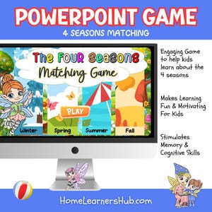Powerpoint Games for Kids| 4 Seasons Matching Game| Classroom ...
